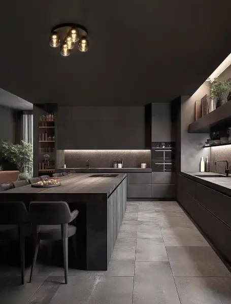 LED stmívatelné černo-kouřové moderní stropní svítidlo Kita