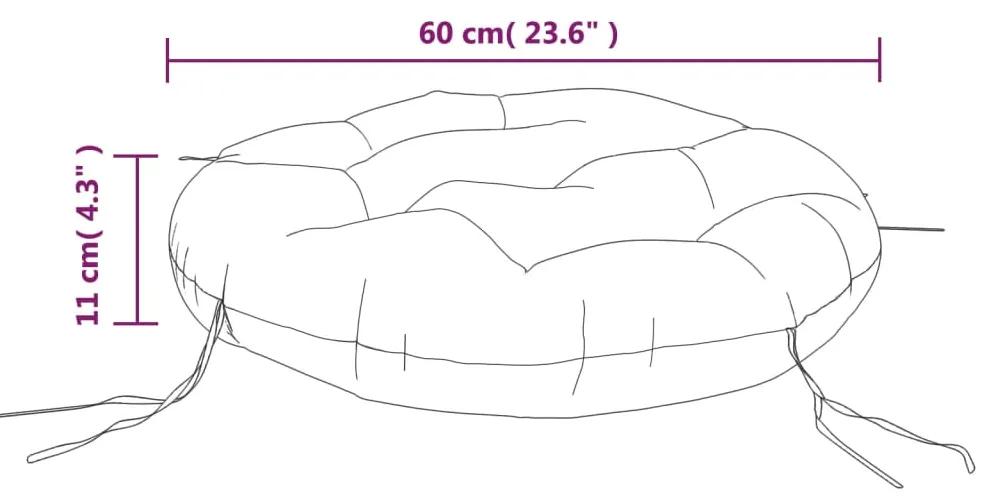 Kulatý sedák černý Ø 60 x 11 cm oxfordská tkanina