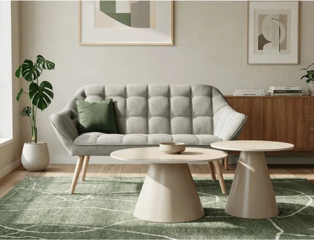 Konferenční stolek 70x70x41cm CT-F4118 TRV, keramika, travertin