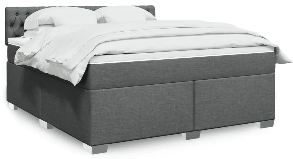 Box spring postel s matrací tmavě šedá 180x200 cm textil 3285975