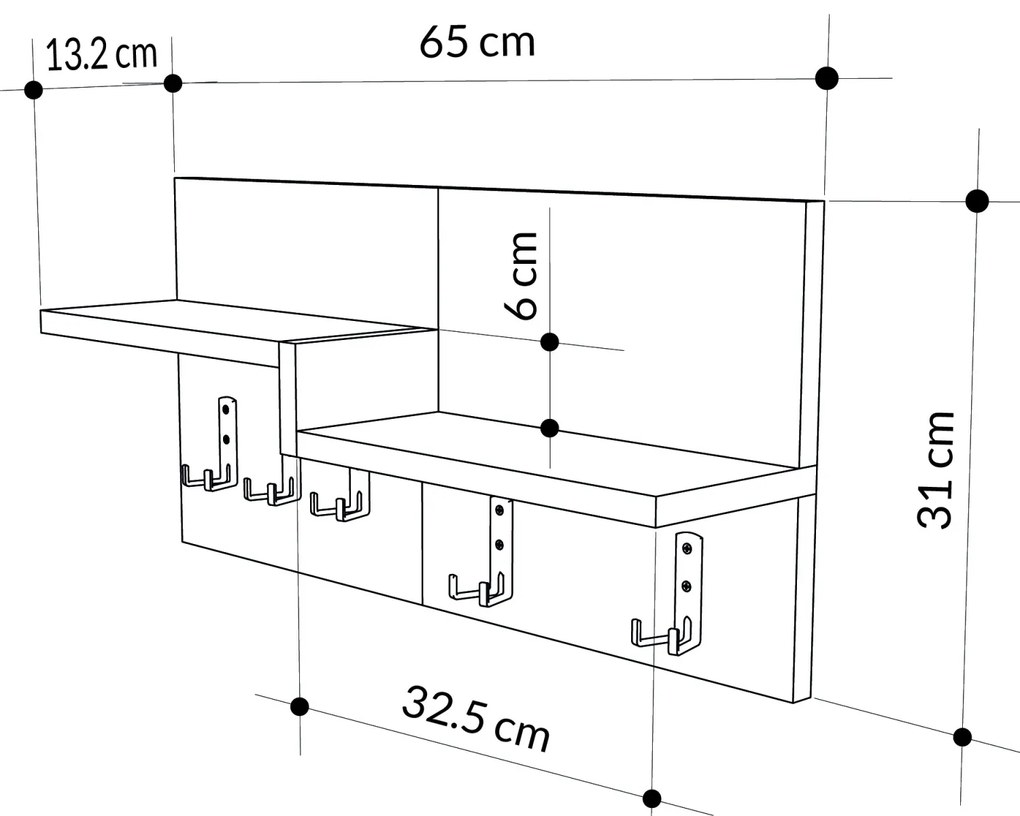Věšák Houseland HARMON mocha/bílý