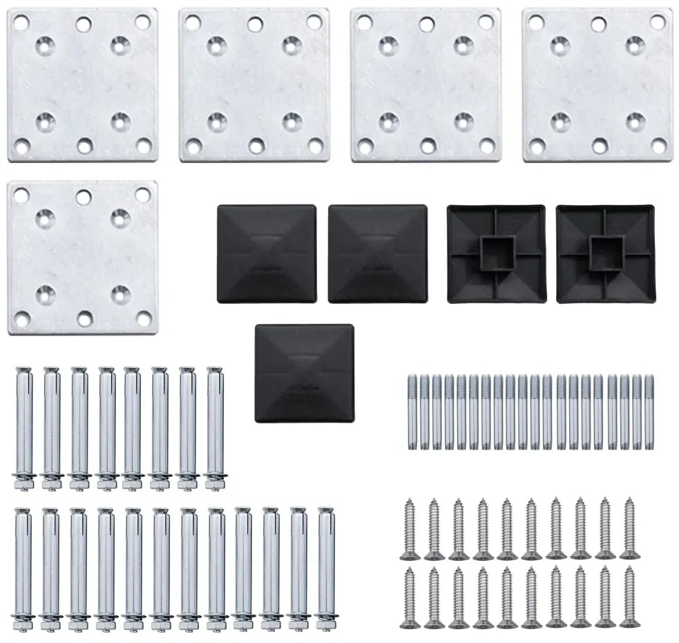 vidaXL Marketos Set plotových dílců WPC 699 x 186 cm černý