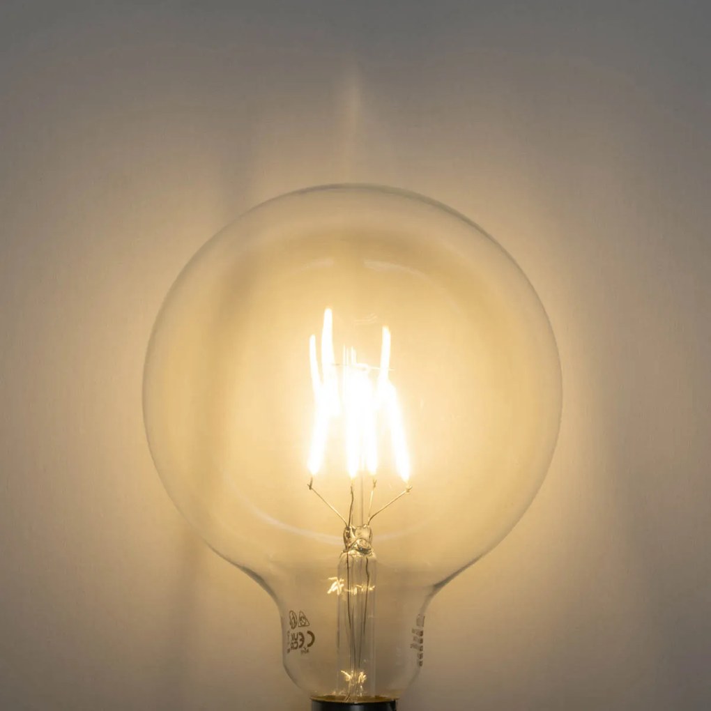 Sada 5x E27 3stupňově stmívatelné LED spirálové vlákno G125 4W 450 lm 2700K