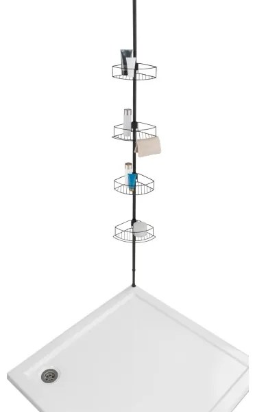 WENKO 24568100-Rohová police DOLCEDO 31x230 cm nerez/černá