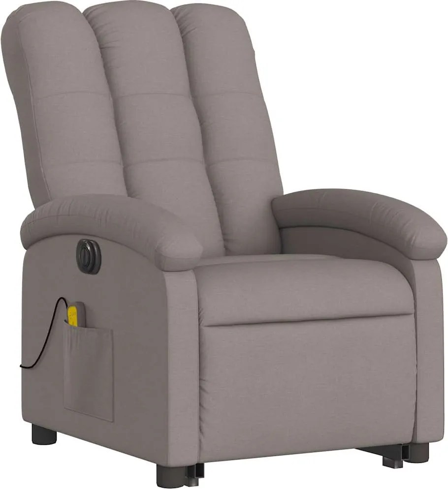 Elektrické zvedací masážní polohovací křeslo taupe textil 3204136