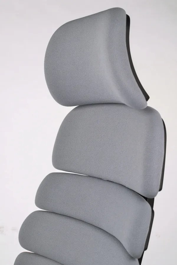MERCURY STAR Kancelářská ergonomická židle SPINE s podhlavníkem — látka, nosnost 130 kg Šedá