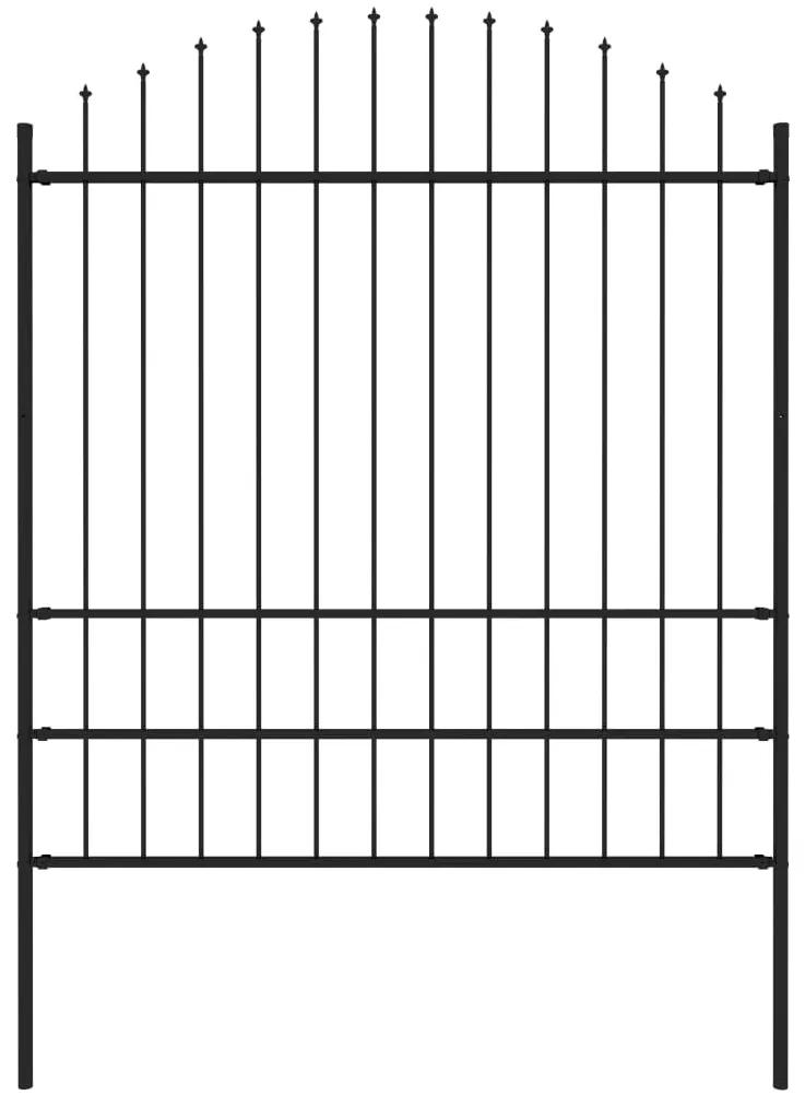 144945 vidaXL Zahradní plot s hroty ocel (1,75–2) x 1,7 m černý