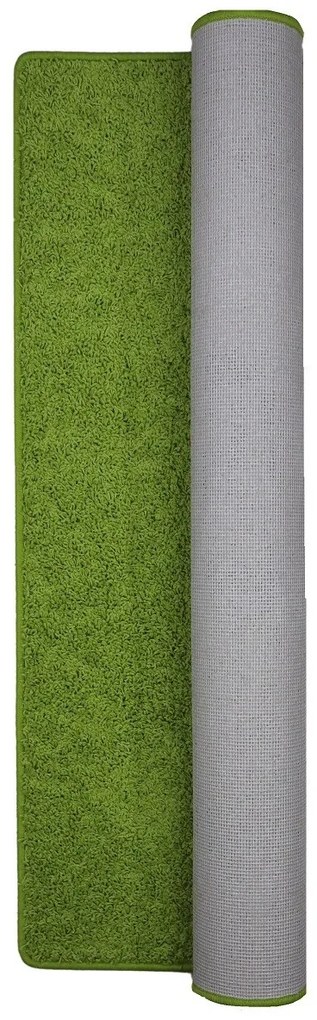 Vopi koberce Běhoun na míru Color Shaggy zelený s obšitím - šíře 40 cm s obšitím
