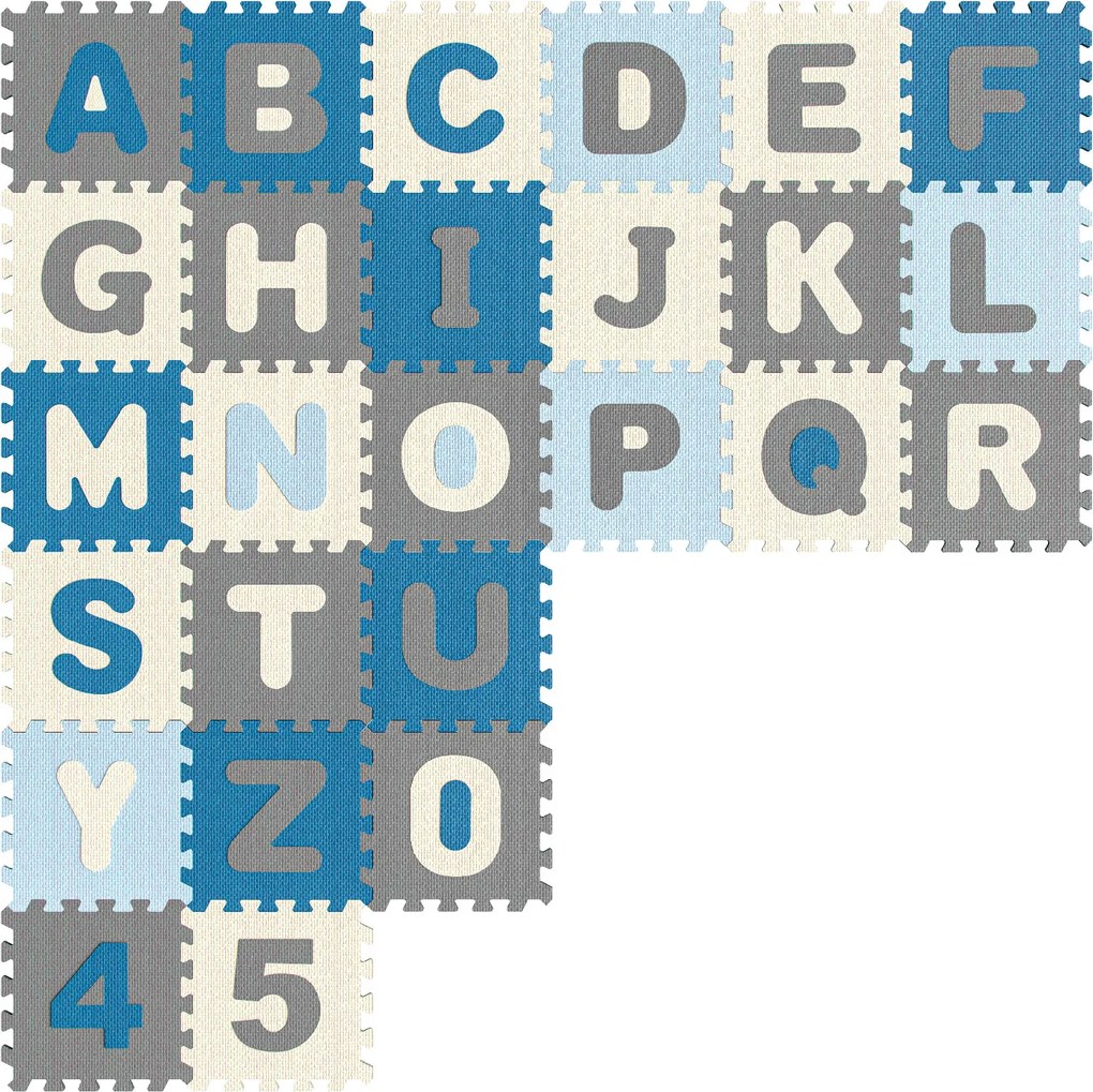 Puzzle podložka 86dílný modrá
