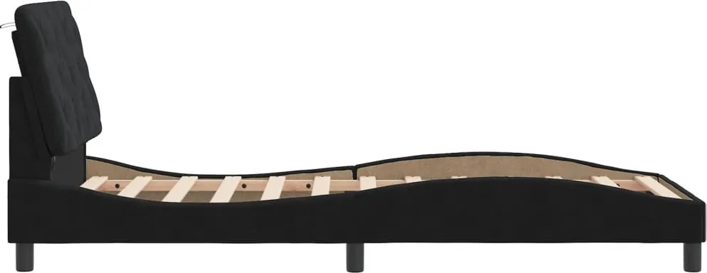 Rám postele s LED bez matrace černý 90 x 200 cm samet 3213833