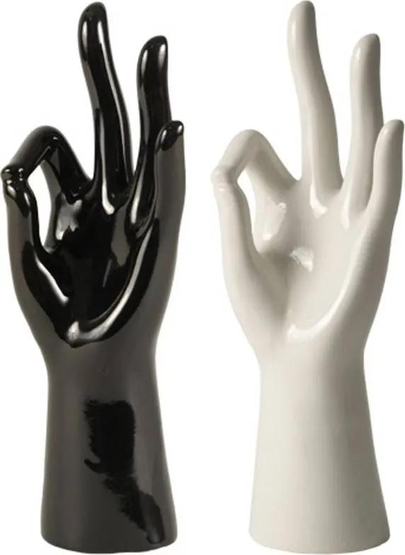 Porcelánová ruka na prstýnky - černá JUM06210-BK Art | BIANO