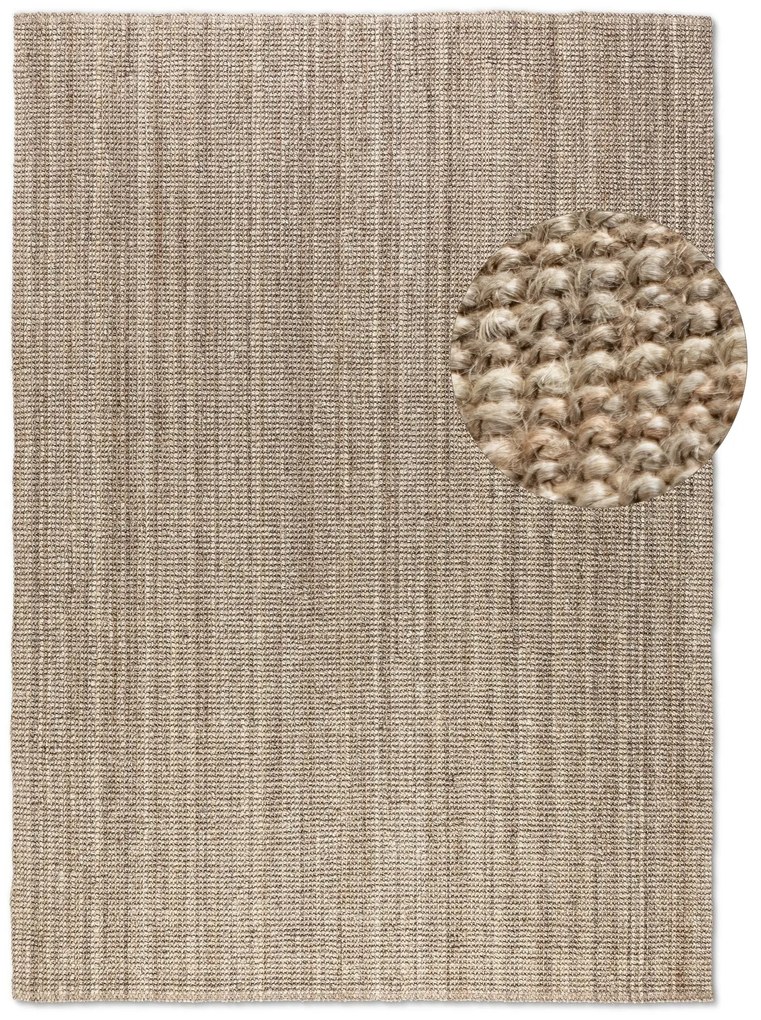 Hanse Home, Kusový koberec Bouclé Jute 105975 Grey Brown, 190x280, hnědá, chodba / předsíň
