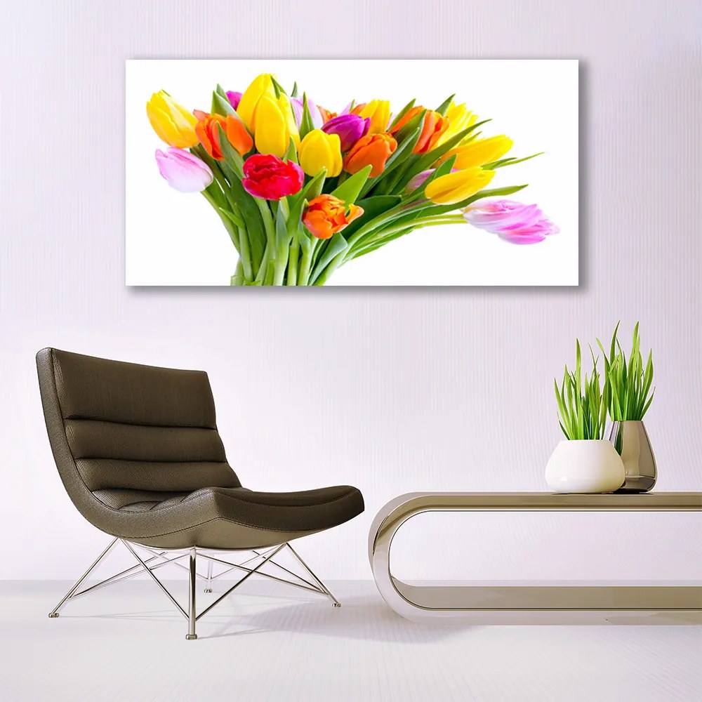 akrylový obraz Tulipány Květiny Rostlina 120x60 cm