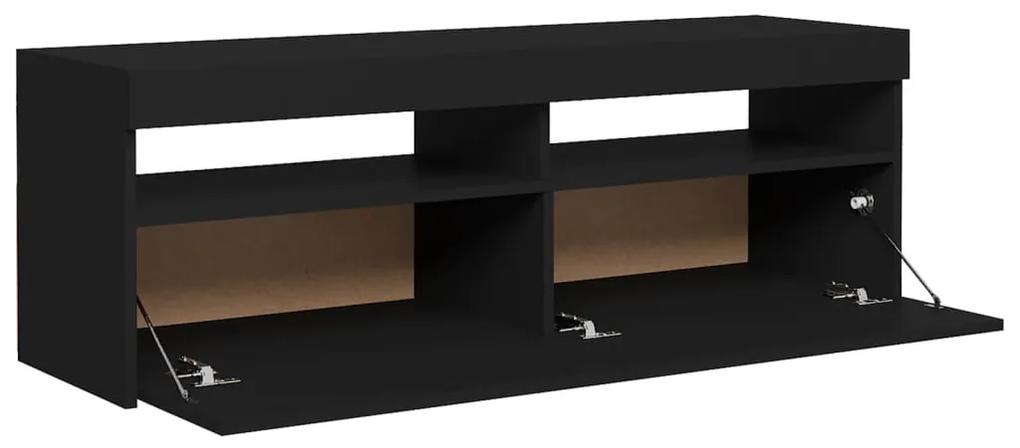 TV skříňka s LED osvětlením černá 120 x 35 x 40 cm