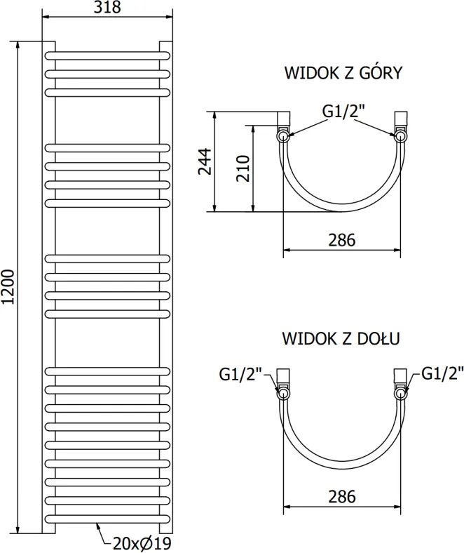 Mexen Eros, topné těleso 1200 x 318 mm, 419 W, černá, W112-1200-318-00-70