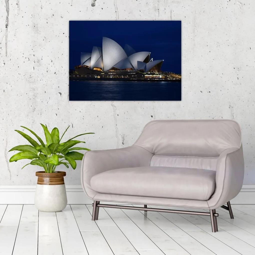 Skleněný obraz nočního Sydney (70x50 cm)