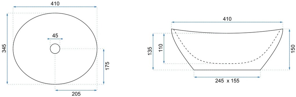 Keramické umyvadlo na desku REA SOFIA LUX černé/zlaté