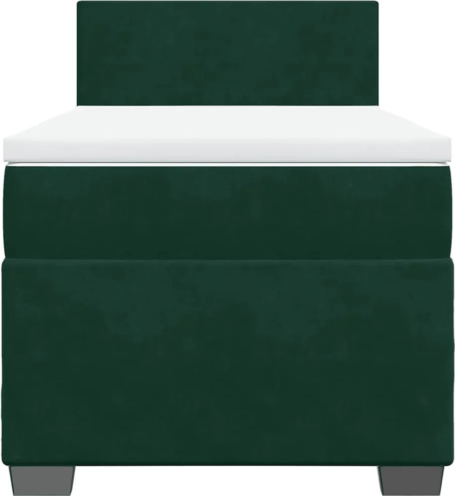 Box spring postel s matrací tmavě zelená 90x200 cm samet 3286207