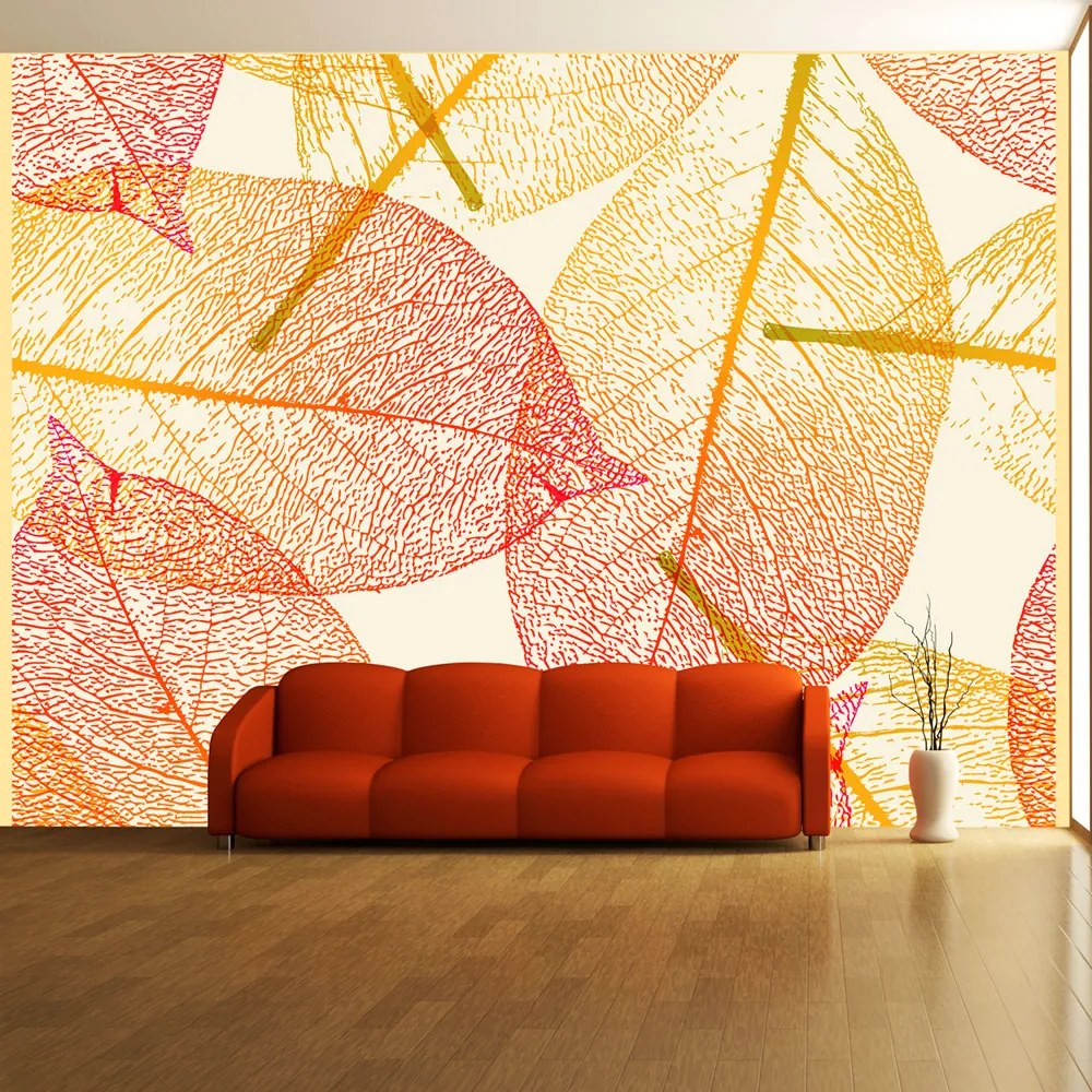 Fototapeta Bimago - Autumn leaves pattern + lepidlo zdarma 200x154 cm