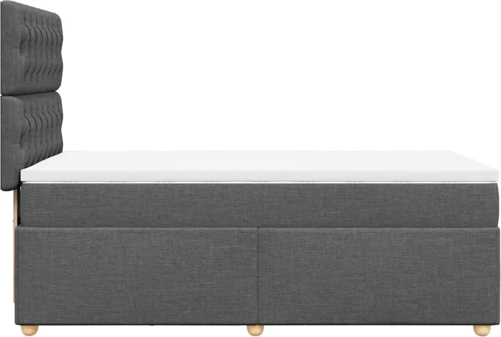 Box spring postel s matrací tmavě šedá 90x200 cm textil 3291171