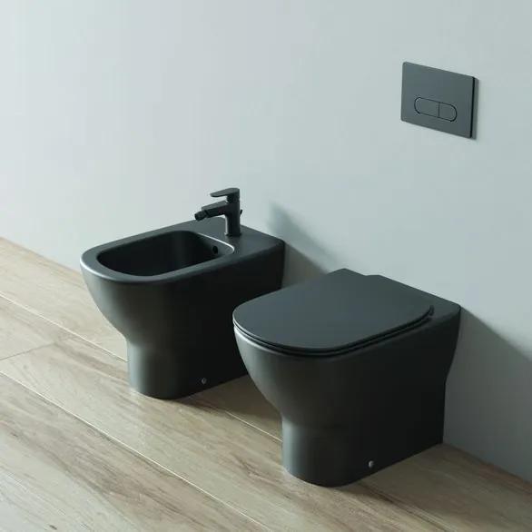 Ideal Standard Tesi WC mísa stojící s AquaBlade, černá mat T0077V3