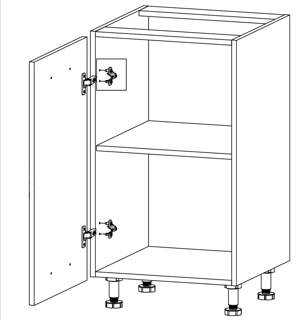 LANGEN bp | dolní skříňka D45 | push open | UNI provedení | béžová