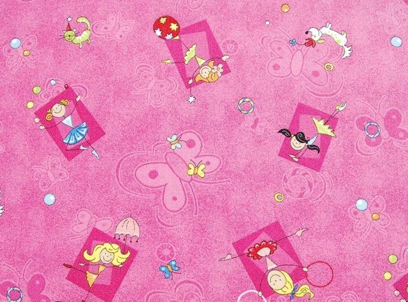 SPOLTEX Dětský koberec HAPPY 447 BARVA: Růžová, ŠÍŘKA: 4 m | BIANO