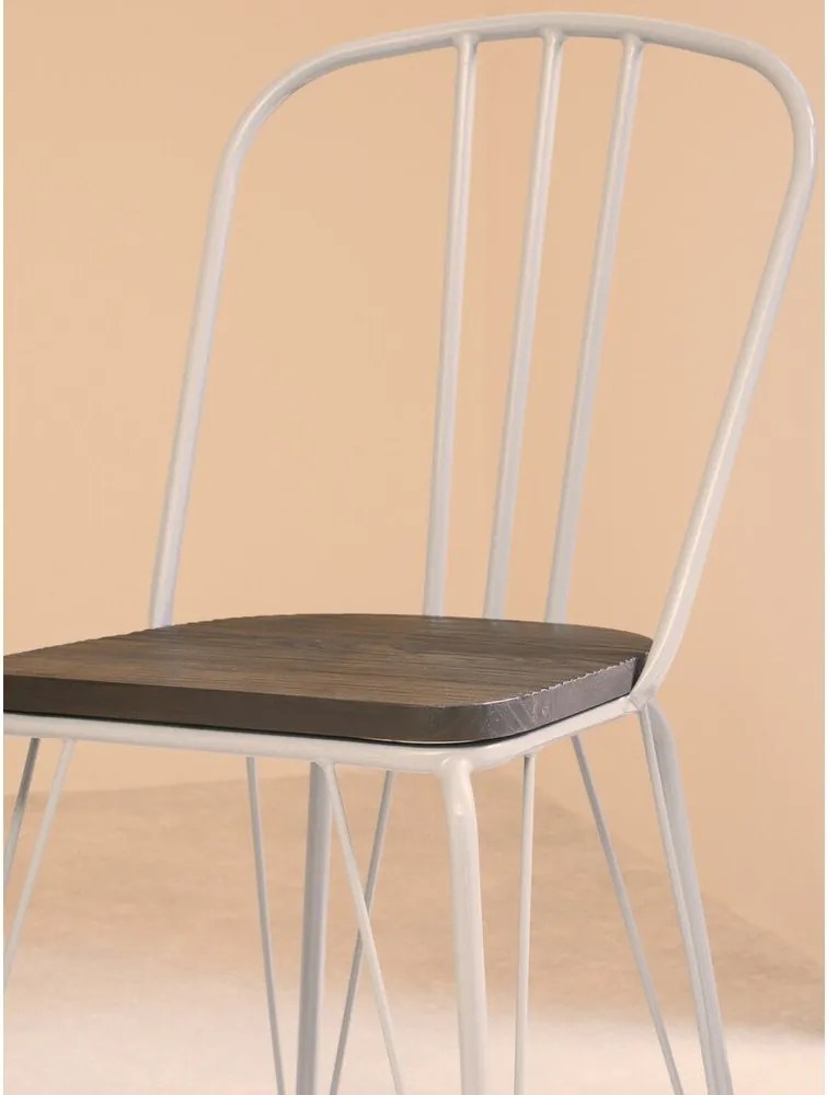 Šedá/v tmavě přírodní barvě jídelní židle z jilmového dřeva District – Premier Housewares