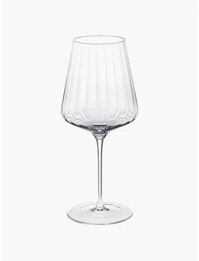 Křišťálové sklenice na víno's drážkovanou strukturou Bernadotte, 6 ks