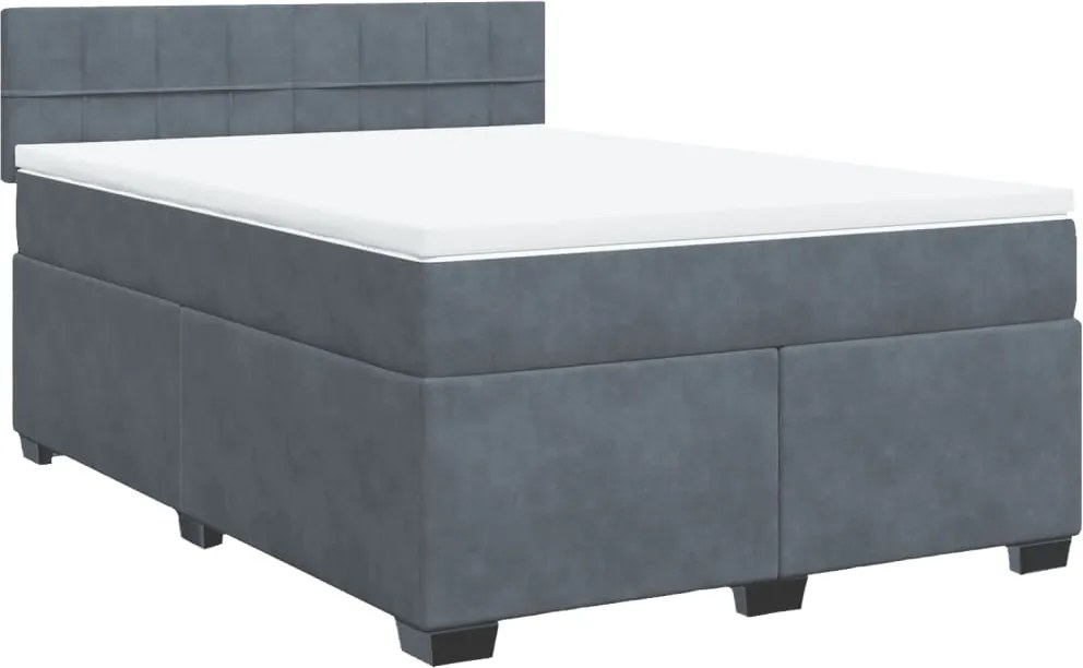 Box spring postel s matrací tmavě šedá 160x200 cm samet 3288655