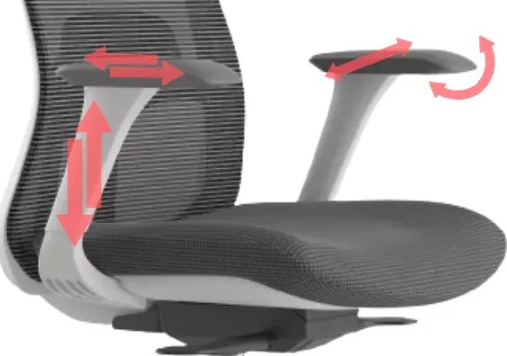 Kancelářská ergonomická židle WISDOM s podhlavníkem — síť, šedý plast, nosnost 150 kg, světle šedá Mercury star