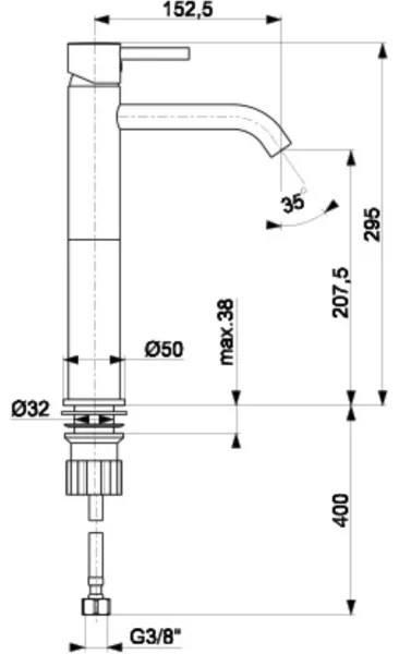 KFA Armatura 5822-612-81 - Umyvadlová baterie NEDA 29,5 cm mosaz/matná černá