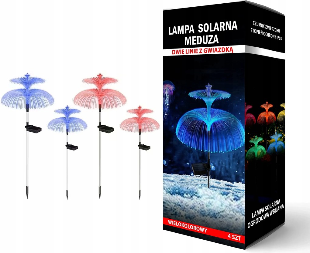 Solární Lampa Medúza S Hvězdou Rgb (vícebarevná) 4ks