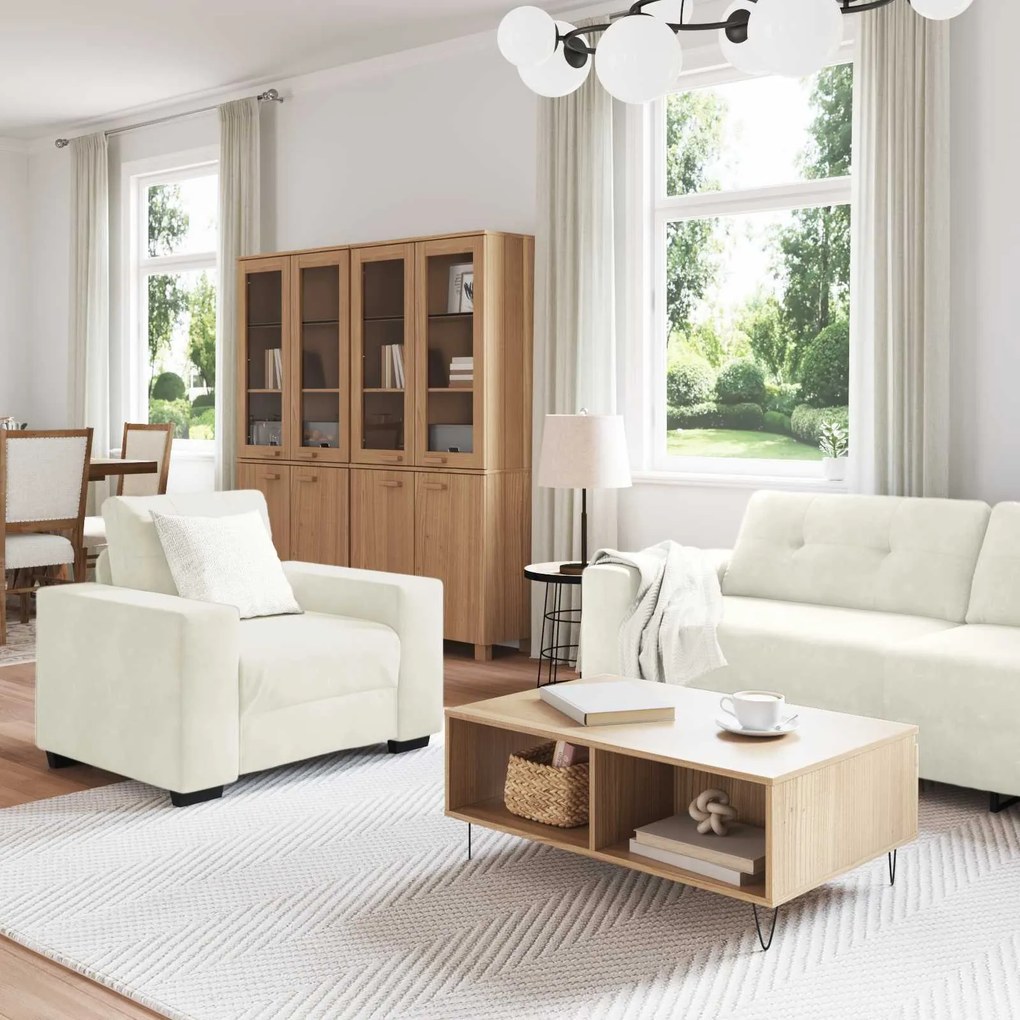 Set pohovek 3 ks Krémová samet 3324647