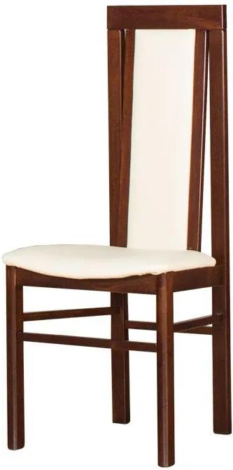 Židle KB (ořechová / ekologická kůže perla)