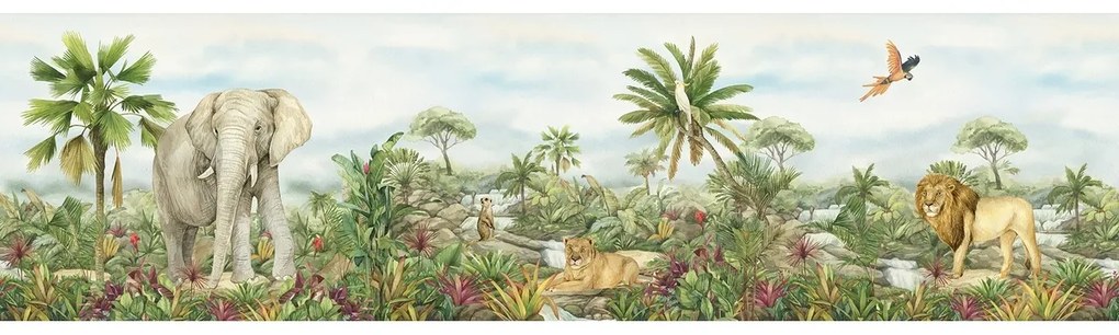 Samolepicí bordura Jungle, 500 x 13,8 cm