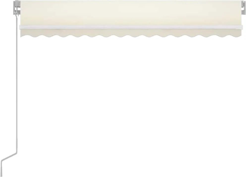 Ručně zatahovací markýza s LED světlem 350 x 250 cm krémová 3068882