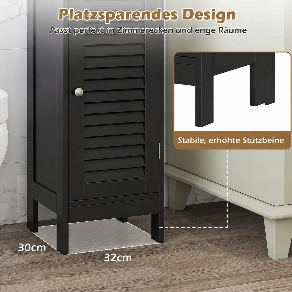 Costway Koupelnová skříňka Volně stojící se zásuvkou – 32 × 30 × 87,5 cm