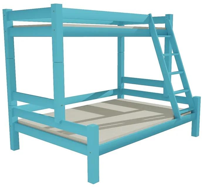 Vomaks Patrová postel s rozšířeným spodním lůžkem 8X8 6A 100/120 x 180 cm moření ořech