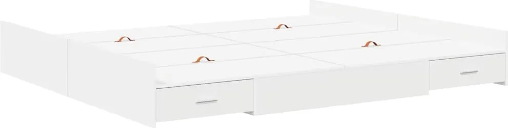 Rám postele s úložným prostorem se zásuvkou Bílá 200 x 200 cm 3335261