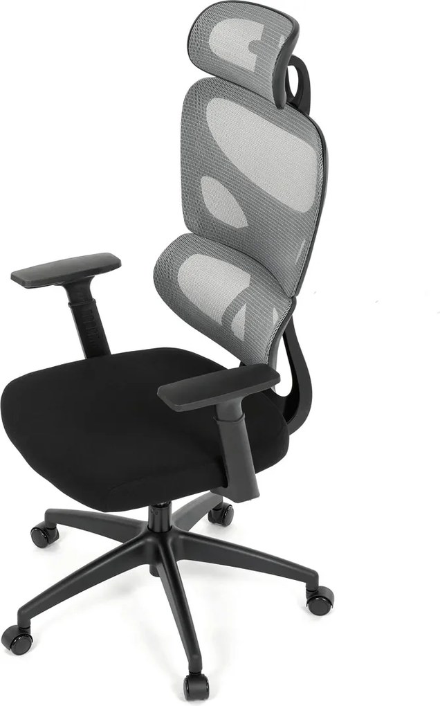 Ergonomická kancelářská židle LEXON - šedá síťovina