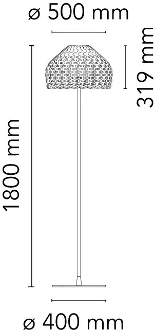 Flos Tatou F, bílá stojací designová lampa se stmívačem, 1x205W E27, výška 180cm