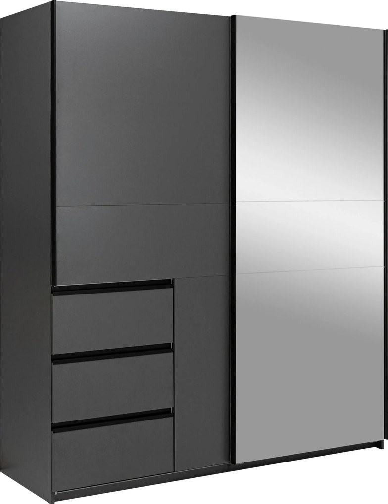 XXXLutz ŠATNÍ SKŘÍŇ S POSUVNÝMI DVEŘM, barvy grafitu, 175/210/61,5 cm P & B - Šatní skříně - 000885001008