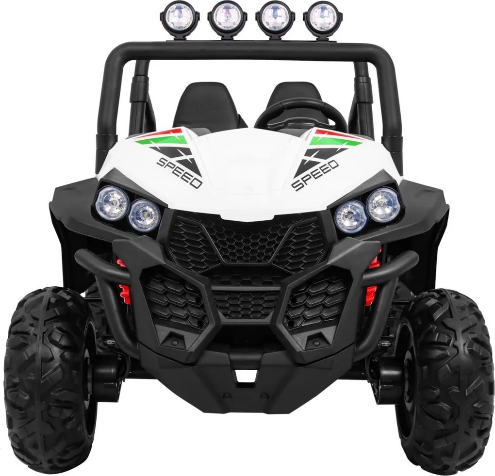 Ramiz Terénní bugina Strong pro děti bílá + pohon 4x4 + dálkové ovládání + nosič zavazadel + rádio MP3 + LED