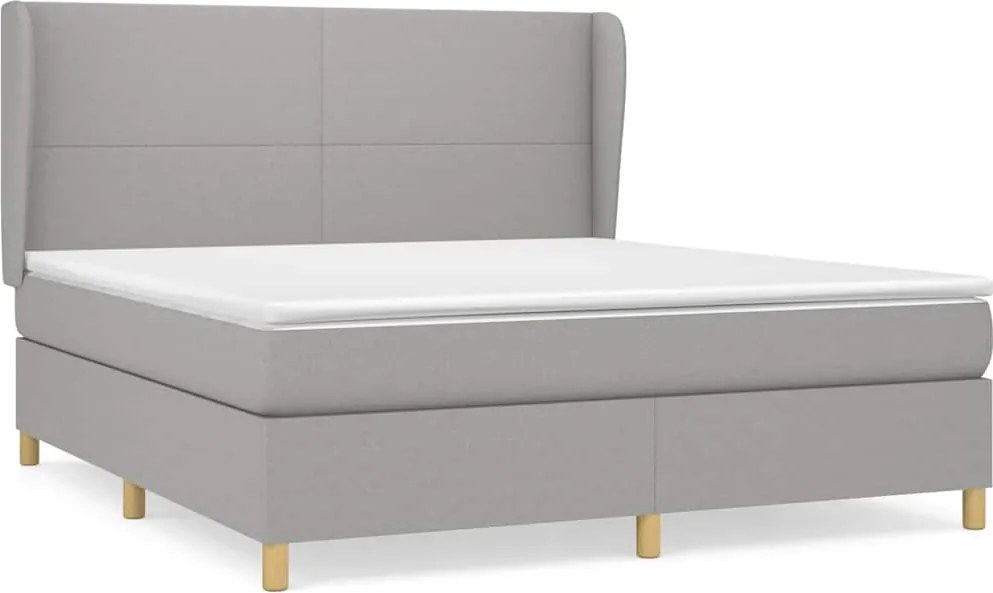 Box spring postel s matrací světle šedá 180 x 200 cm textil 3128381