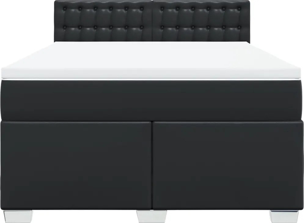Box spring postel s matrací černá 160x200 cm umělá kůže 3288428