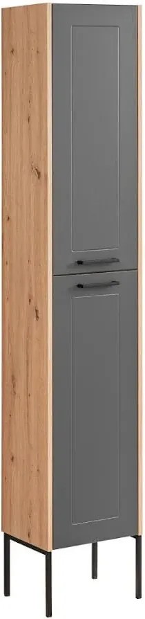 Závěsná vysoká koupelnová skříňka Sintra 800 35 cm dub Artisan/grafit