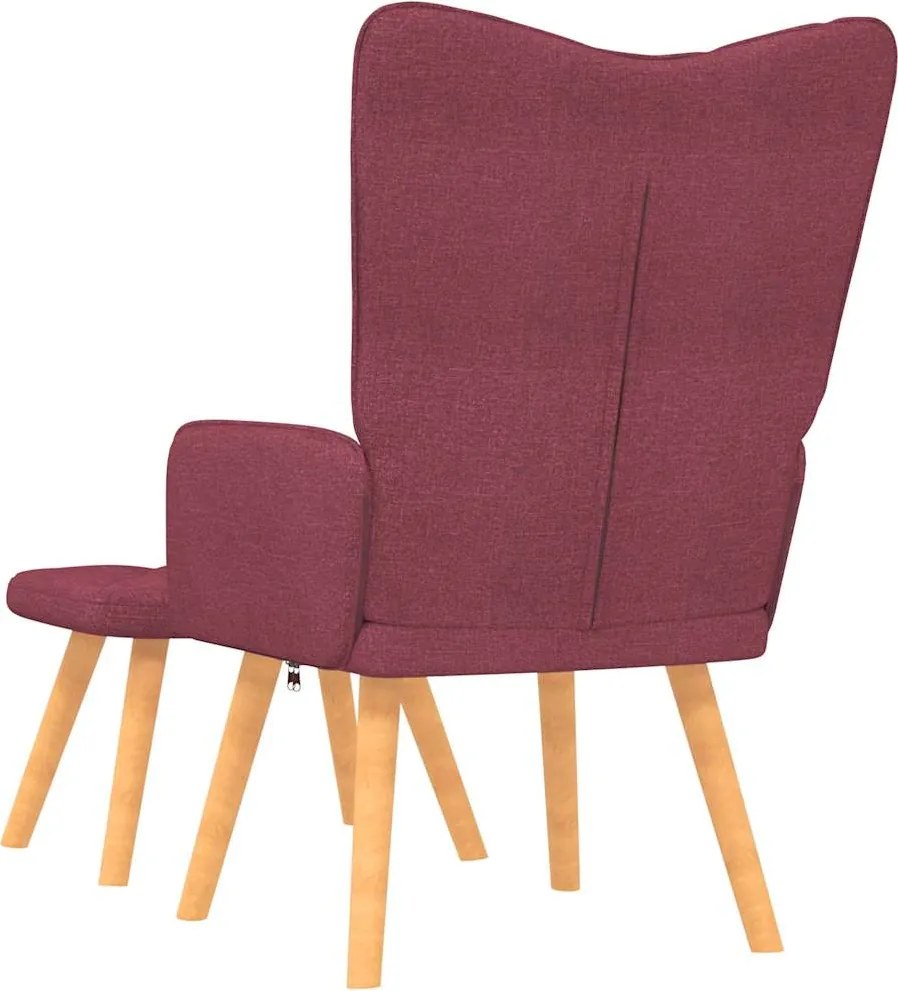 Relaxační křeslo se stoličkou vínové textil 327542