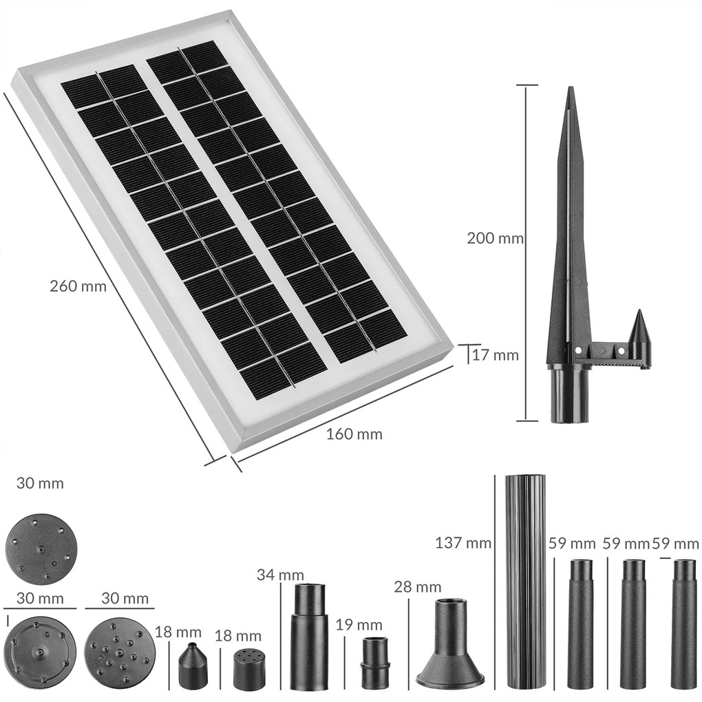 Monzana LED solární fontána 102566