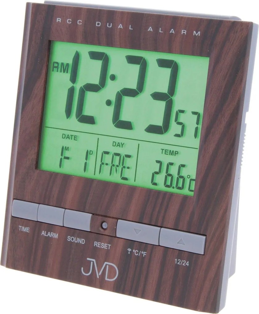 Rádiem řízený digitální budík JVD RB92.3 s měřením vnitřní teploty